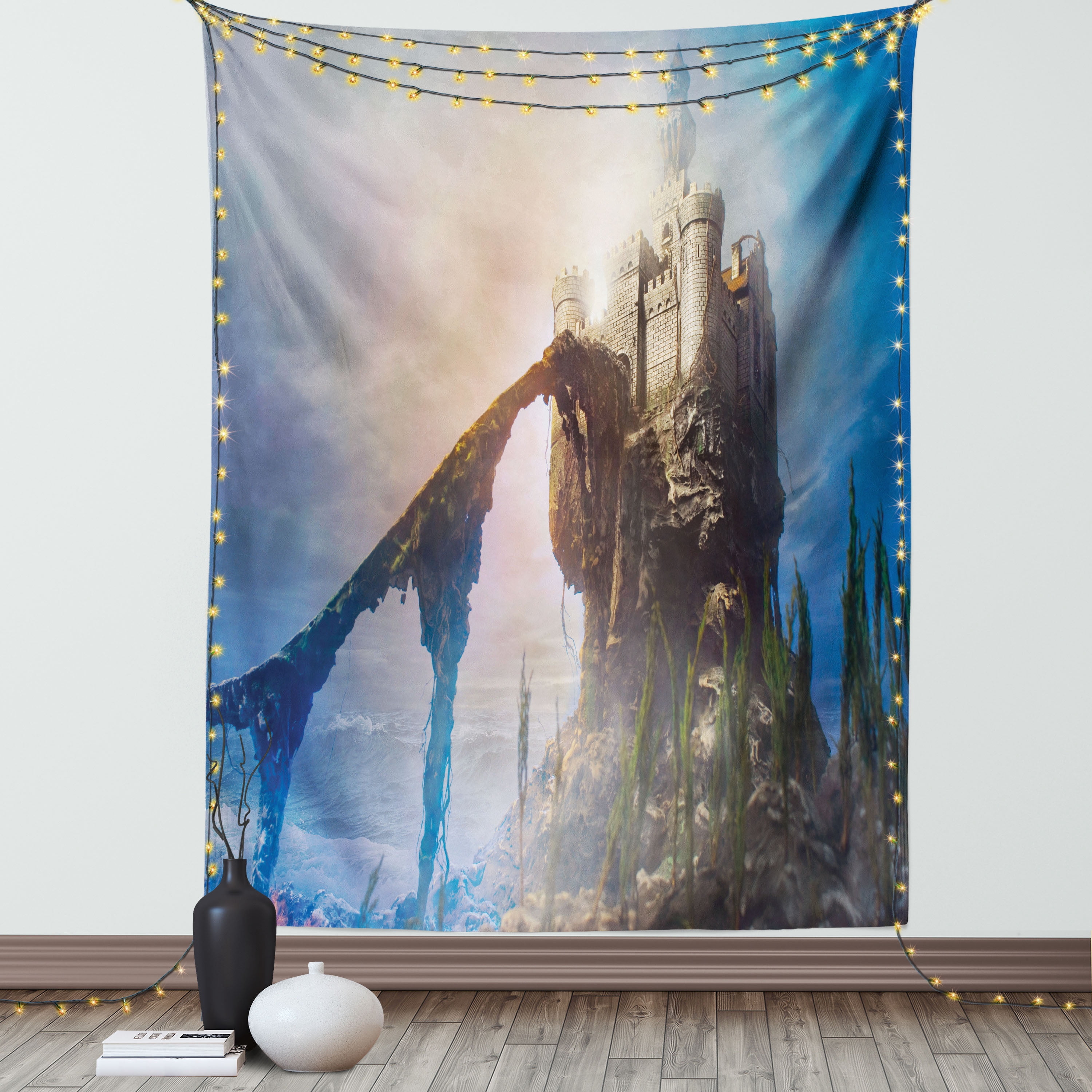 Medieval Tapestry, Old Ancient Fantastic Castle on the Hill Legendary ...