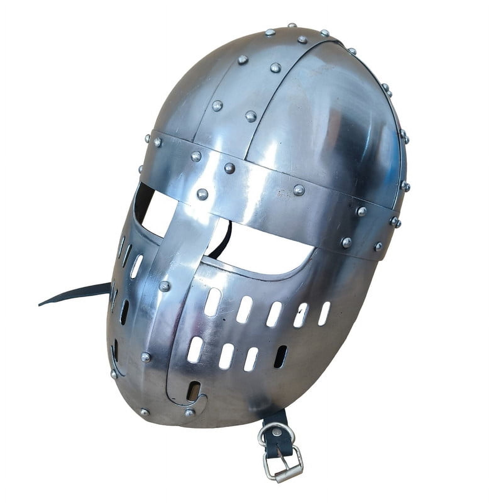 Medieval Templar Face Plate Helmet 18 Gauge Steel Dome Topped Crusader ...