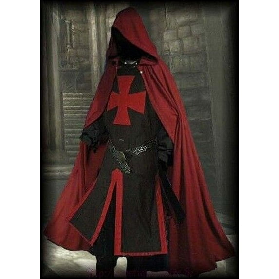 Medieval Templar Knight Crusader Surcoat & Cloak Reenactment LARP ...
