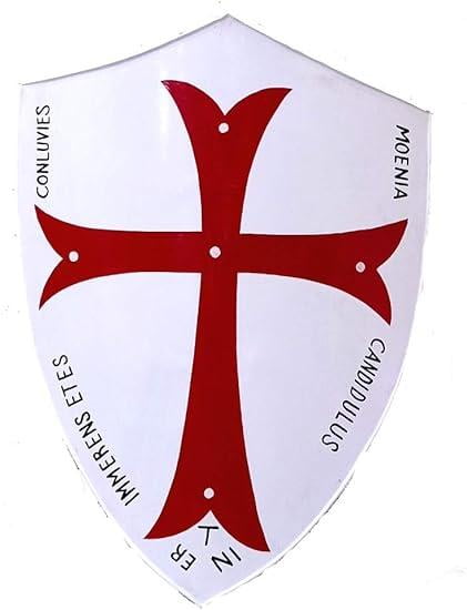 Medieval Templar Knights Armor Crusader Shield 18 Gauge Steel Rustic ...