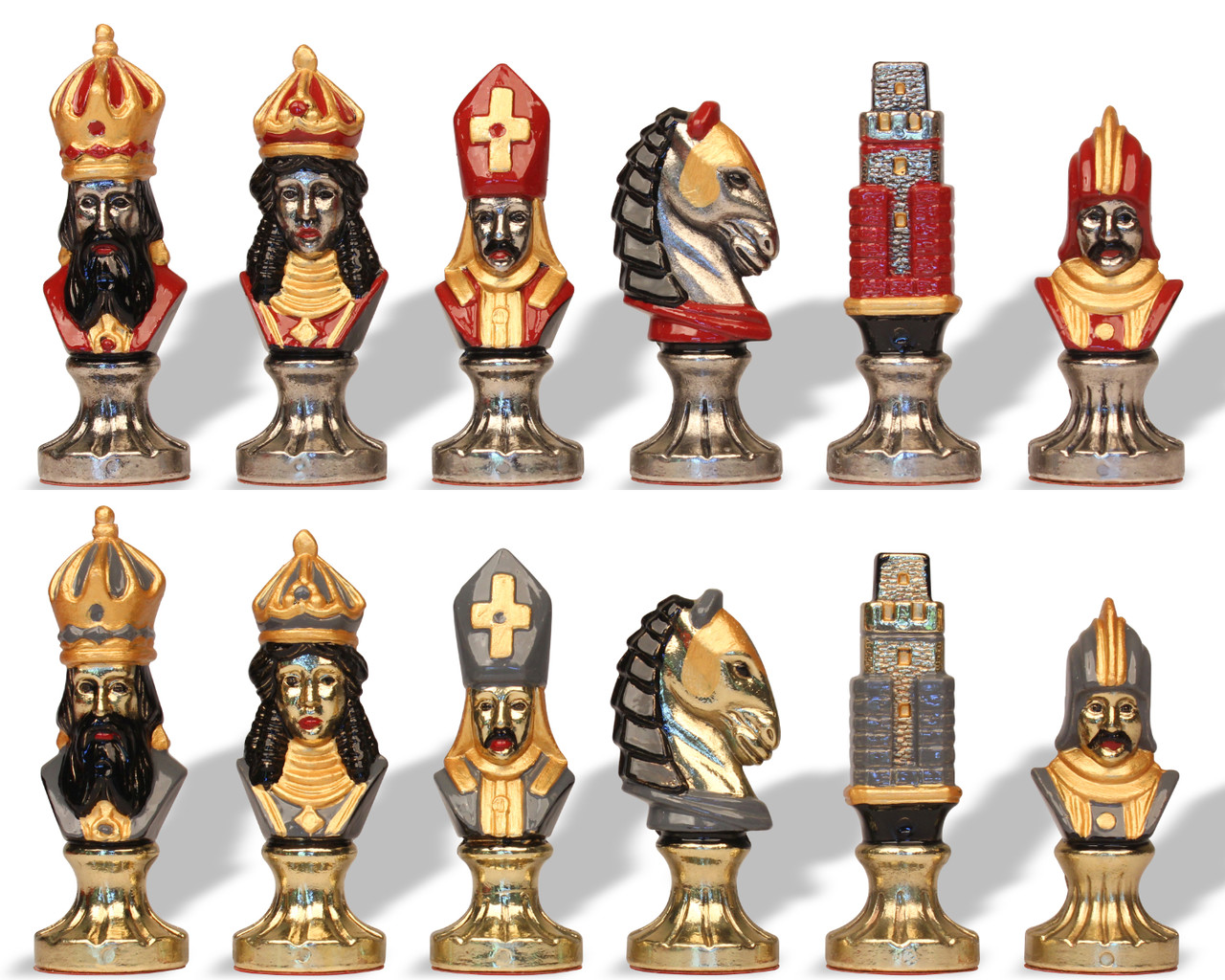 Medieval Theme Hand Painted Metal Chess Set by Italfama - Walmart.com