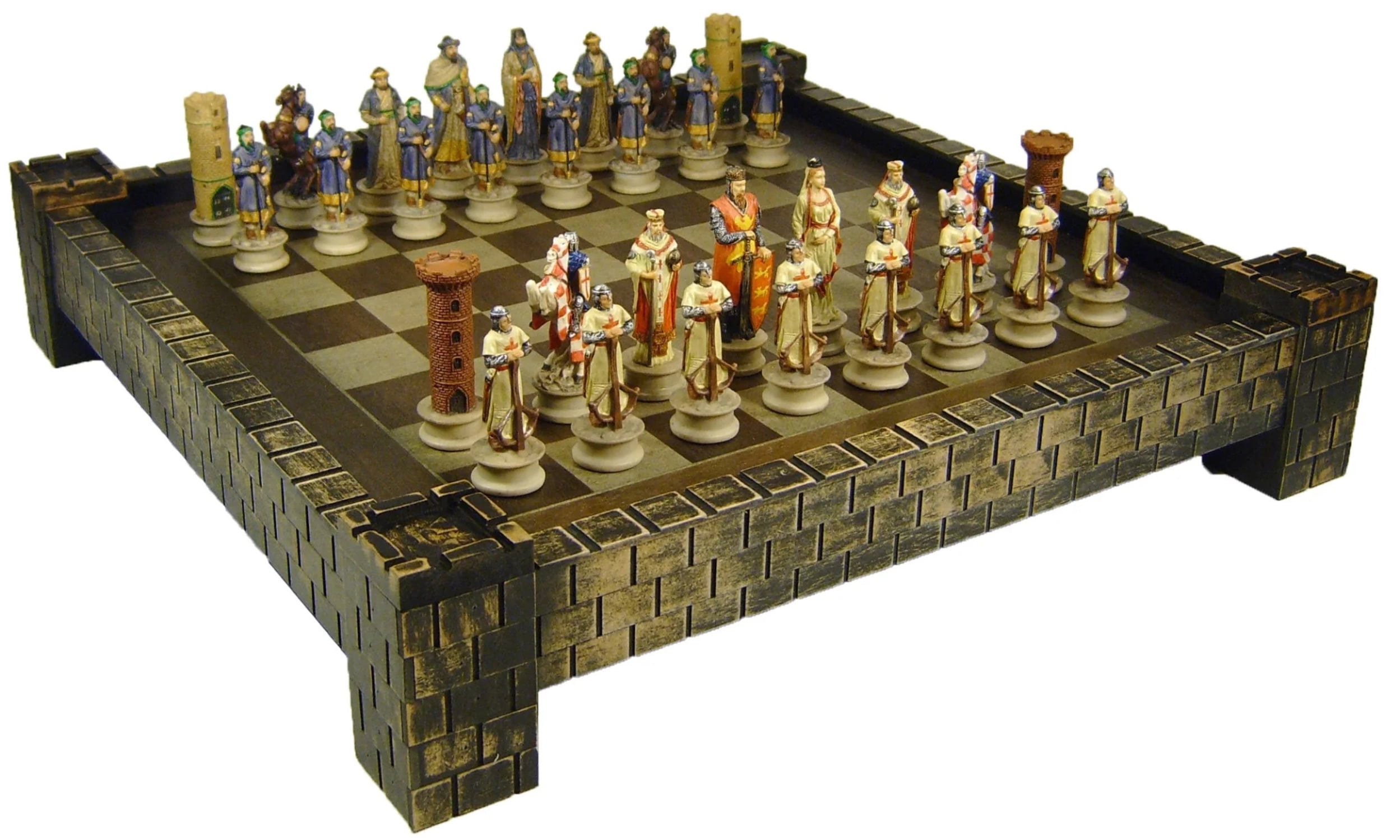 Medieval Times Crusades ARABIAN vs CHRISTIAN KNIGHTS Chess Set W ...