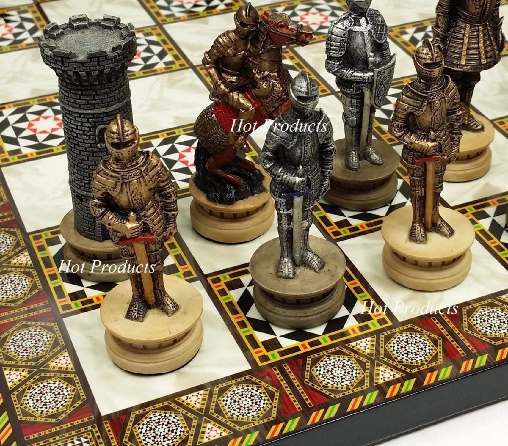 Medieval Times Crusades 32pc Armored Warrior Knight Chess Set with ...