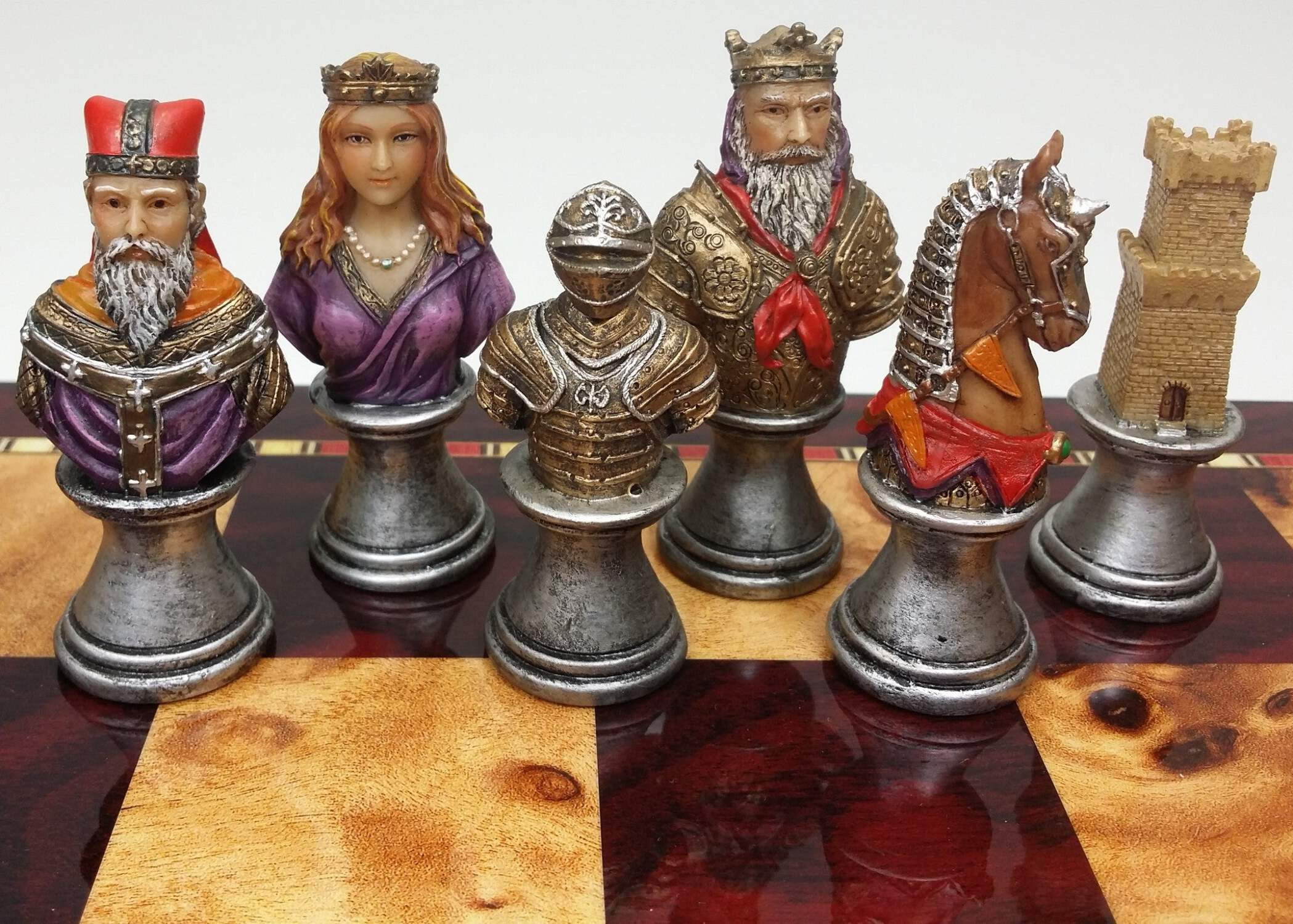 Medieval Times Crusades Busts PAINTED Men Chess Pieces Set - NO Board ...