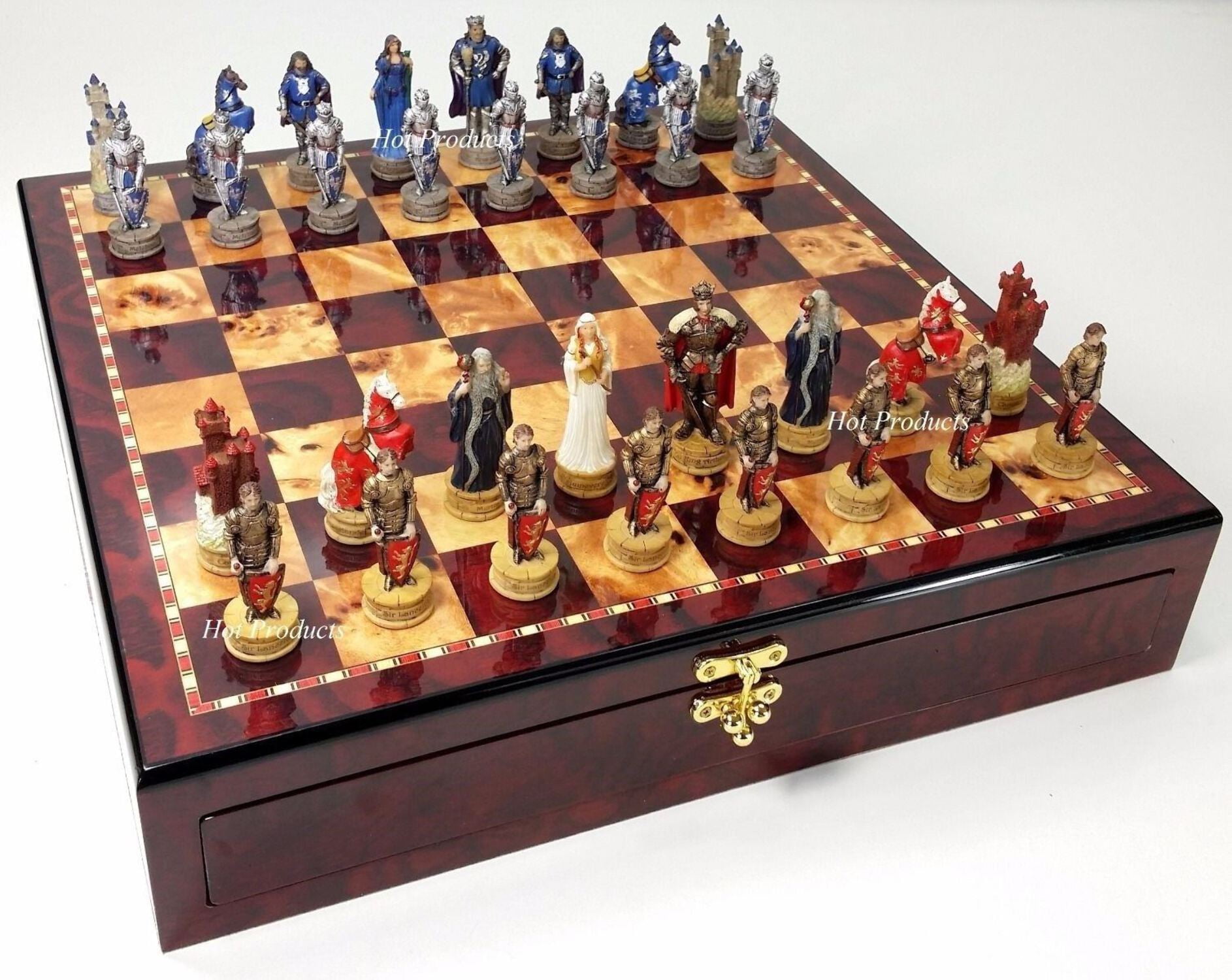 Medieval Times Crusades King Arthur CAMELOT Chess Set Cherry Color ...