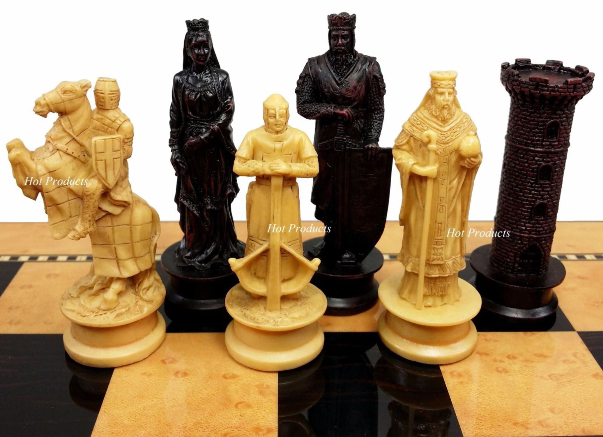 Medieval Times Crusades King Richard Chess Men Set Antique Color - NO ...