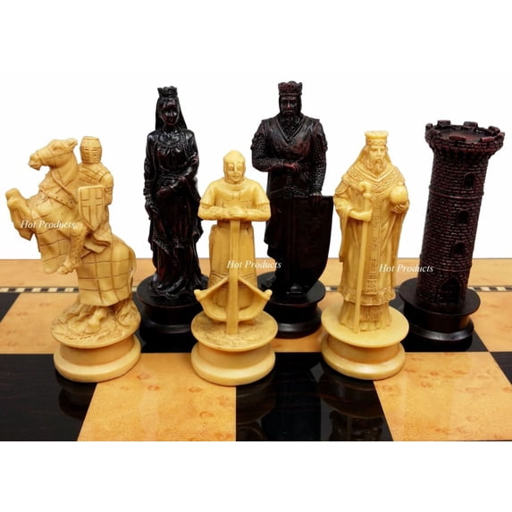 Medieval Times Crusades King Richard Chess Men Set Antique Color - NO ...