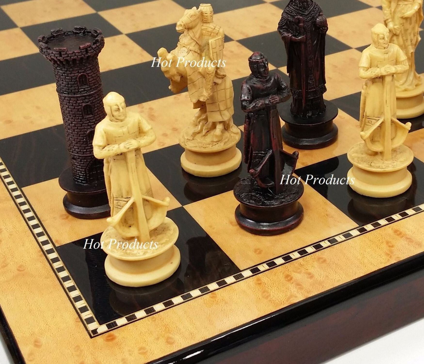 Medieval Times Crusades King Richard Chess Set Antique Color W/ 18 ...