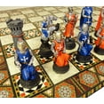 Medieval Times Crusades RED BLUE Maltese Knight Chess Set 17" Mosaic ...