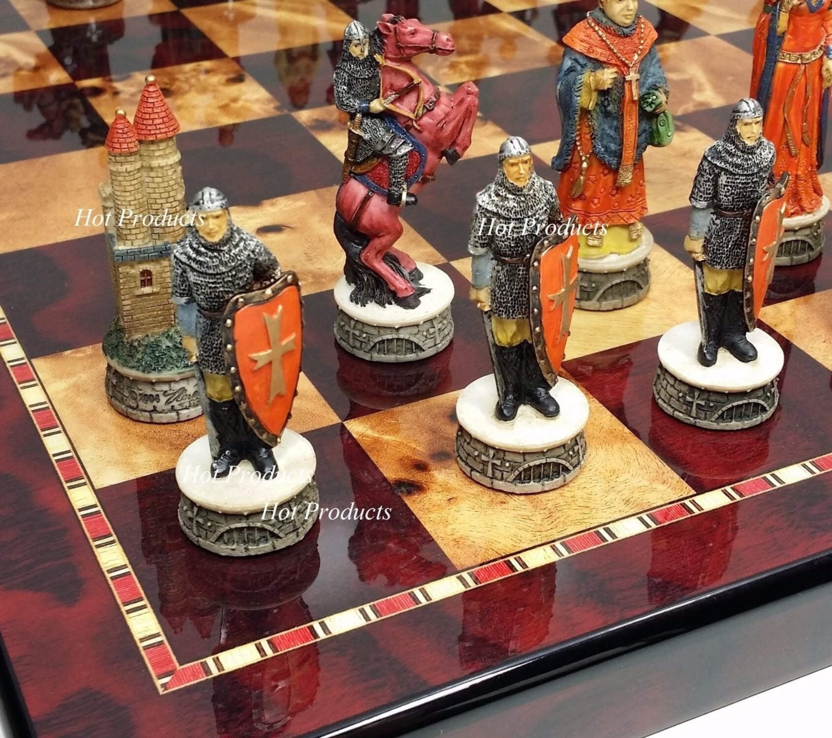 Medieval Times ROBIN HOOD vs SHERIFF OF NOTTINGHAM Chess Set Cherry ...