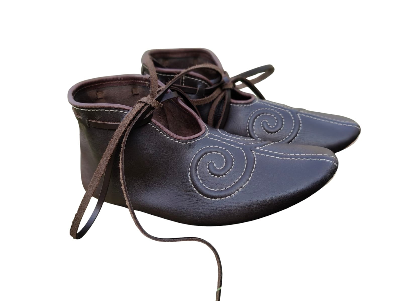 Medieval Turn Shoes Handcrafted Leather Medieval Style, Lace-Up ...