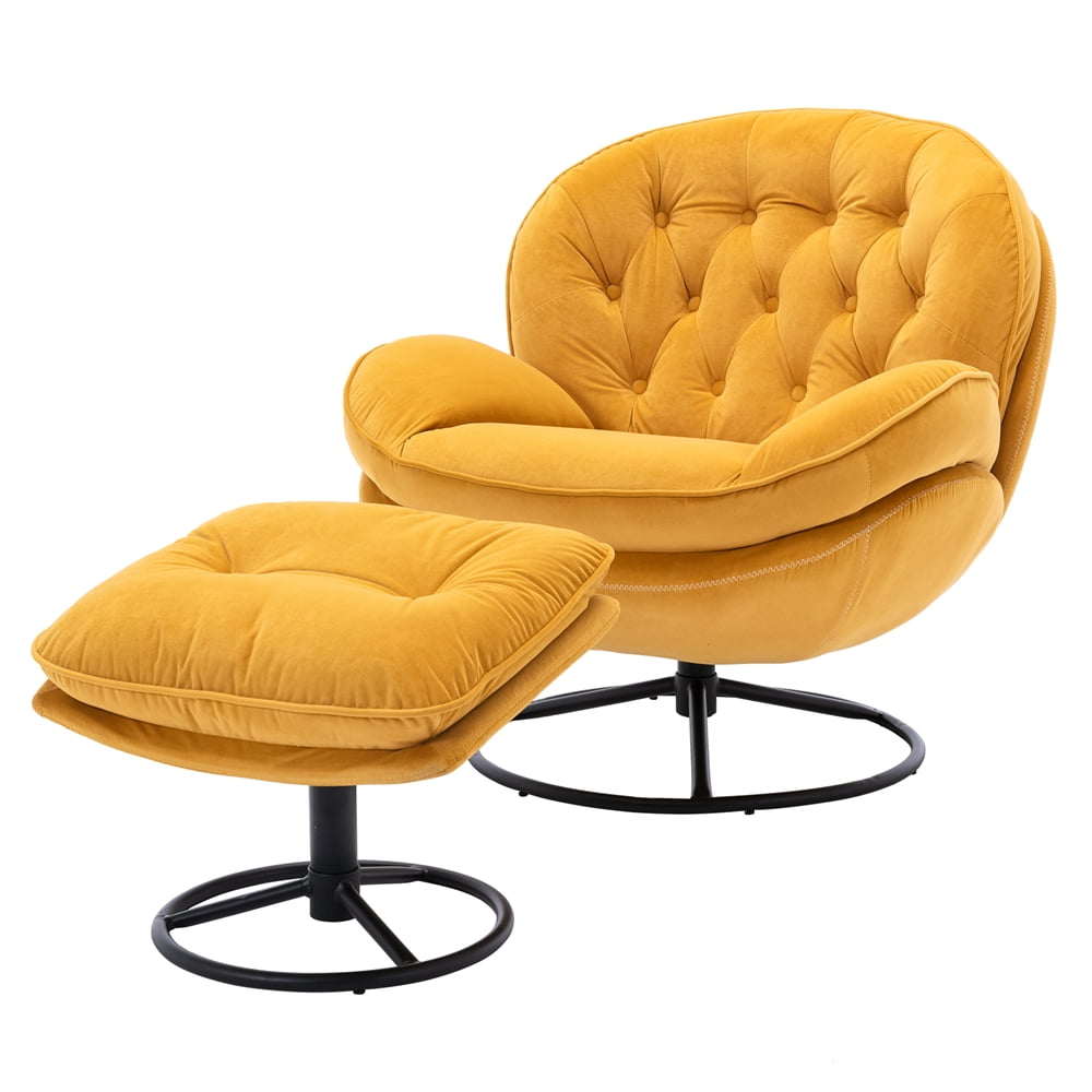 Medieval Velvet Lounge Chair and Ottoman Set, Single Leisure Sofa Chair ...