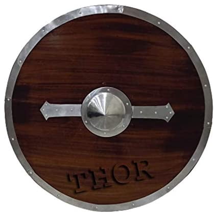 Medieval Viking Armor Wooden Shield With Steel Round Shield Replica ...
