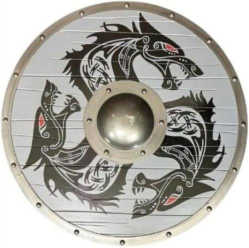 Medieval Viking Shield Eivor Valhalla Raven Clan Norse White-Black ...
