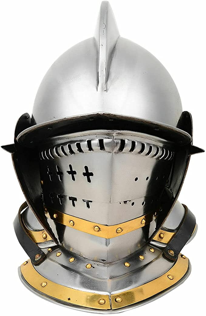Medieval Warrior 16th Century Burgonet Helmet Falling Buffe Visor ...