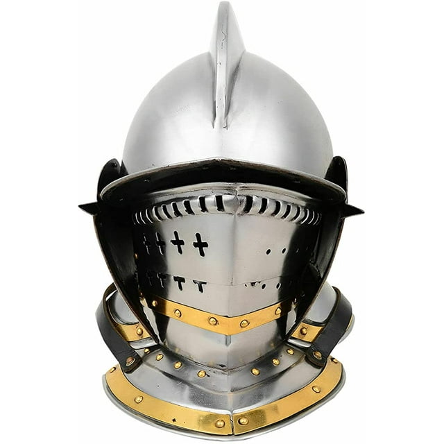 Medieval Warrior 16th Century Burgonet Helmet Falling Buffe Visor ...