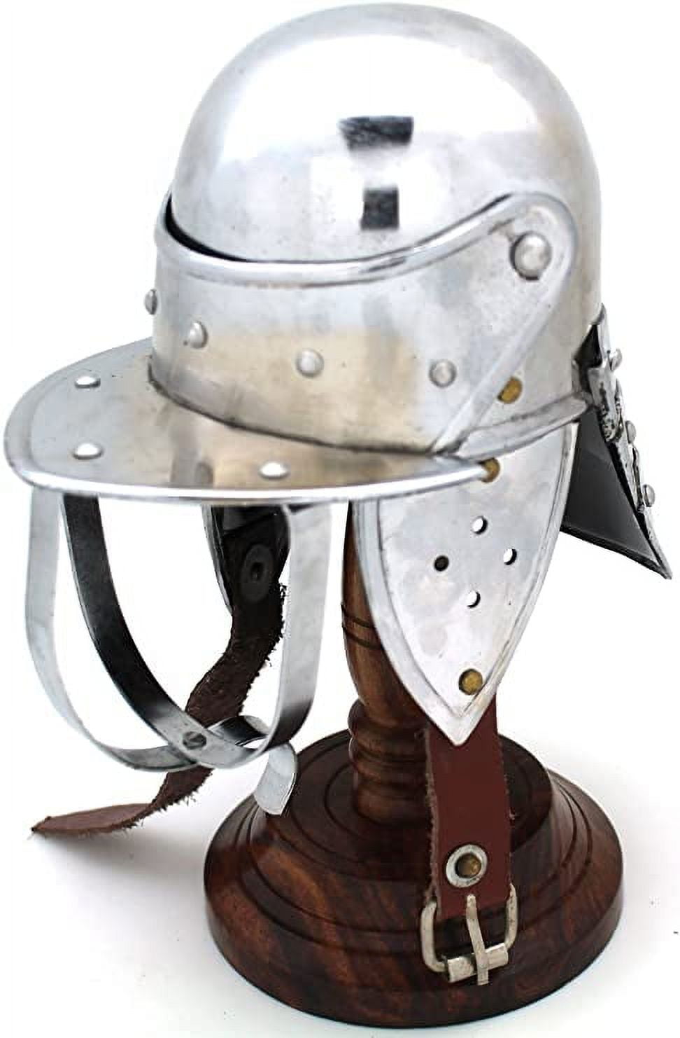 Medieval Warrior 18G Steel Miniature Display Helmet with Table Top ...