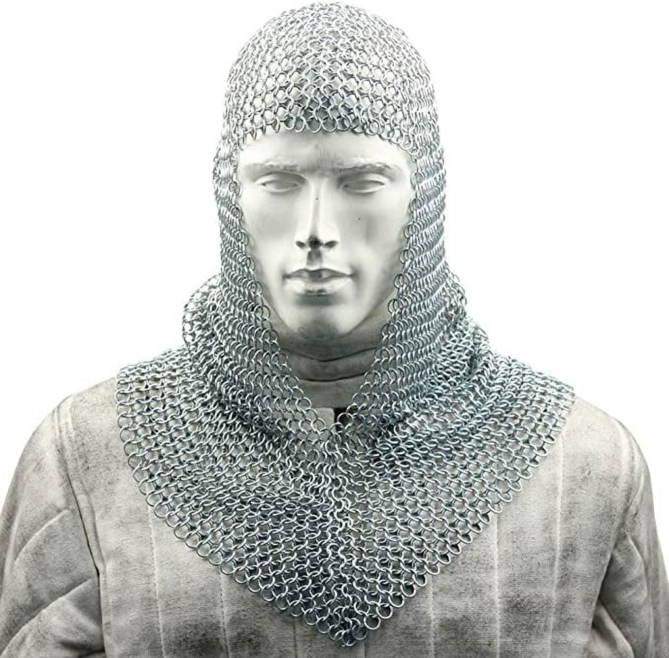 Medieval Warrior Viking Chainmail Coif Armor, Knight Sword Proof, Spear ...