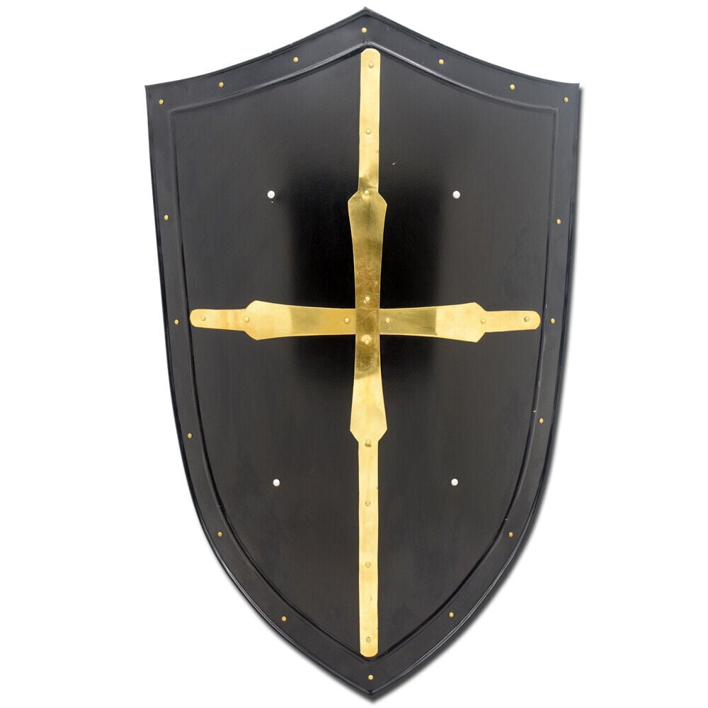 MEDIEVAL WARRIOR Knight Black Heater Shield, Battle Shield, 18 Gauge ...