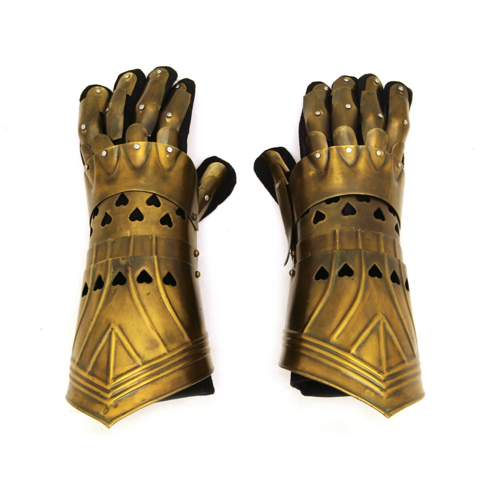 Medieval Warrior Metal Gold Gothic Knight Style Gauntlets Fully ...