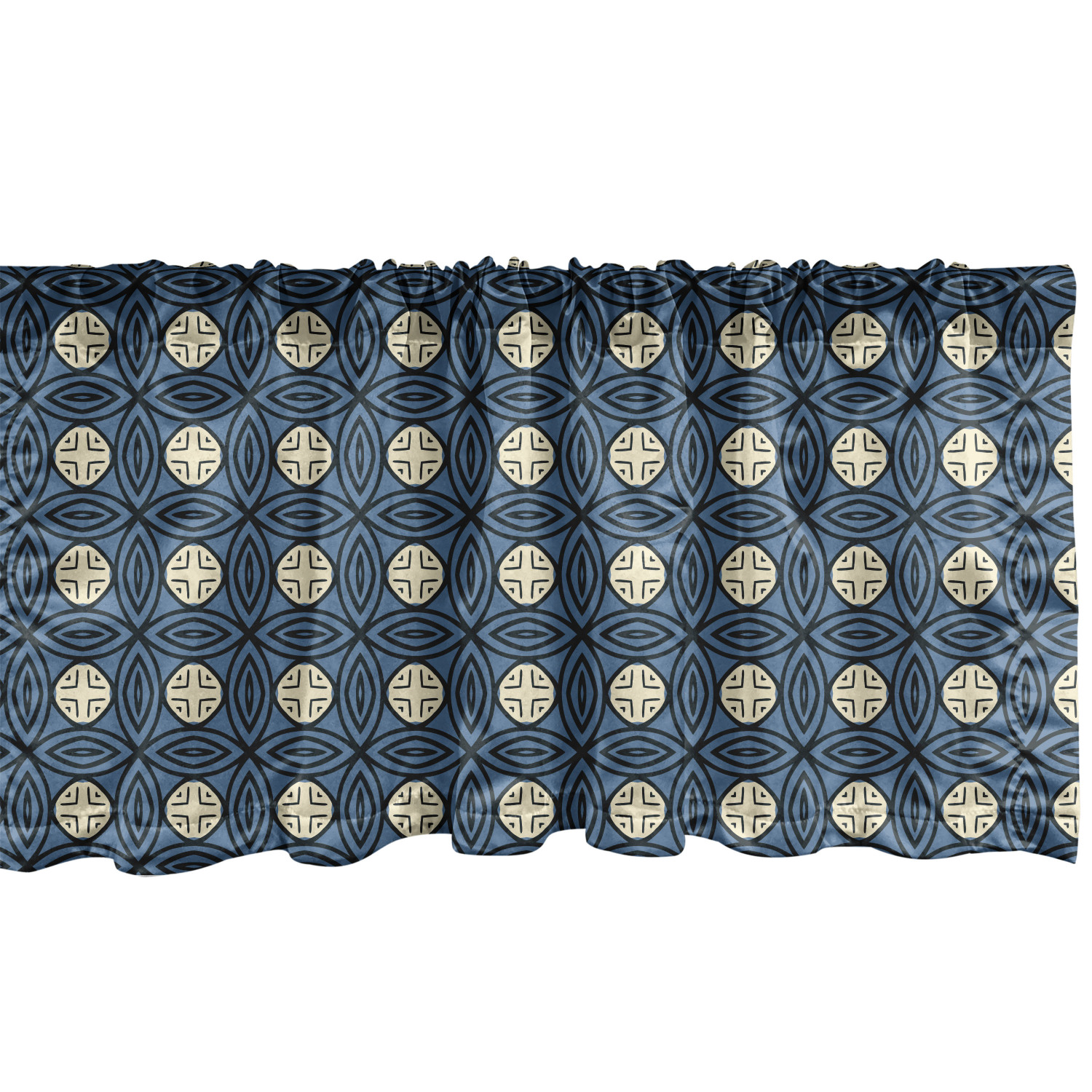 Medieval Window Valance Pack of 2, Abstract Circles with Royal Classic ...