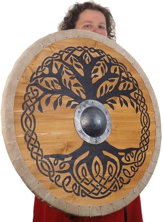 Medieval Wooden Tree Viking Shield Handmade Viking Shield Battle Worn ...