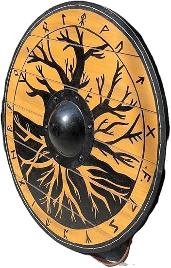 Medieval Wooden Viking Shield/Tree Viking Shield 24 Inch Halloween ...