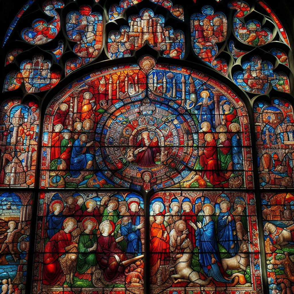 Medieval stained glass window scene 300 pieces of wooden puzzle/stress ...