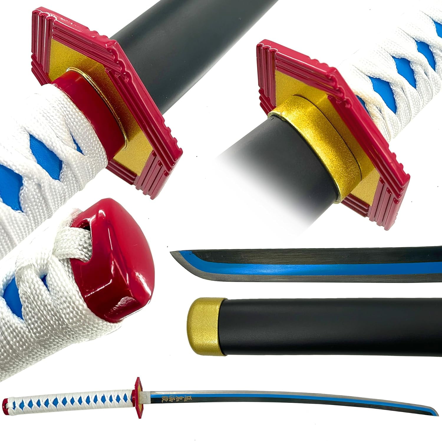 Medievaldepot Giyu Tomioka Anime Katana Sword - 40 Inch Blue Nichirin ...