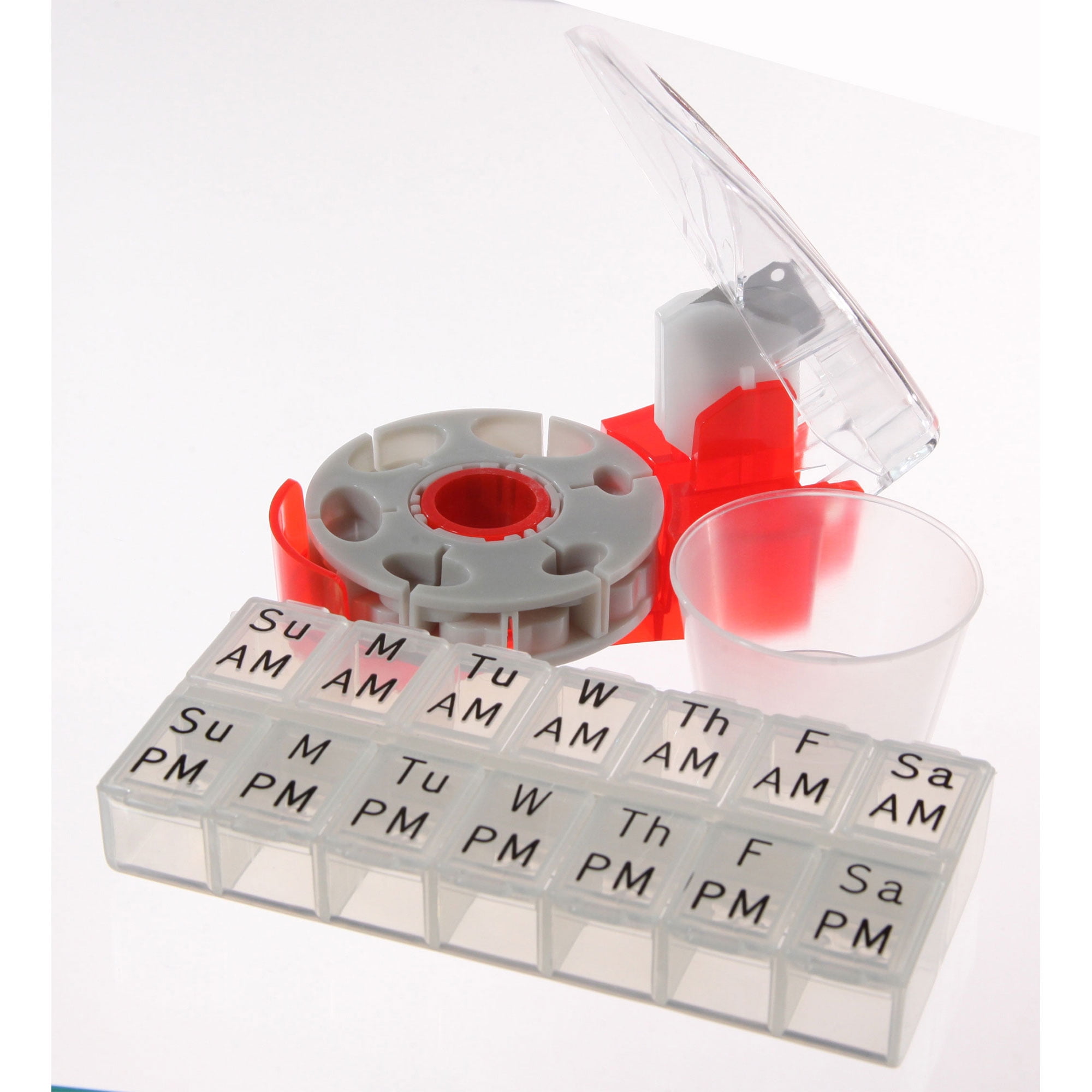 Medifacx ProRx Disc Pill Cutter with 7 AM/PM Pill Organizer with FREE ...