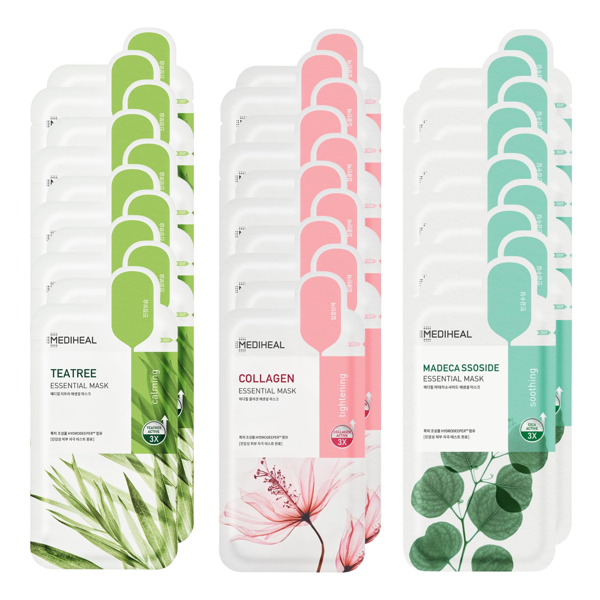 Mediheal Sheet Mask Essential TMA2 HERO 30 Pack (Collagen, Tea Tree ...