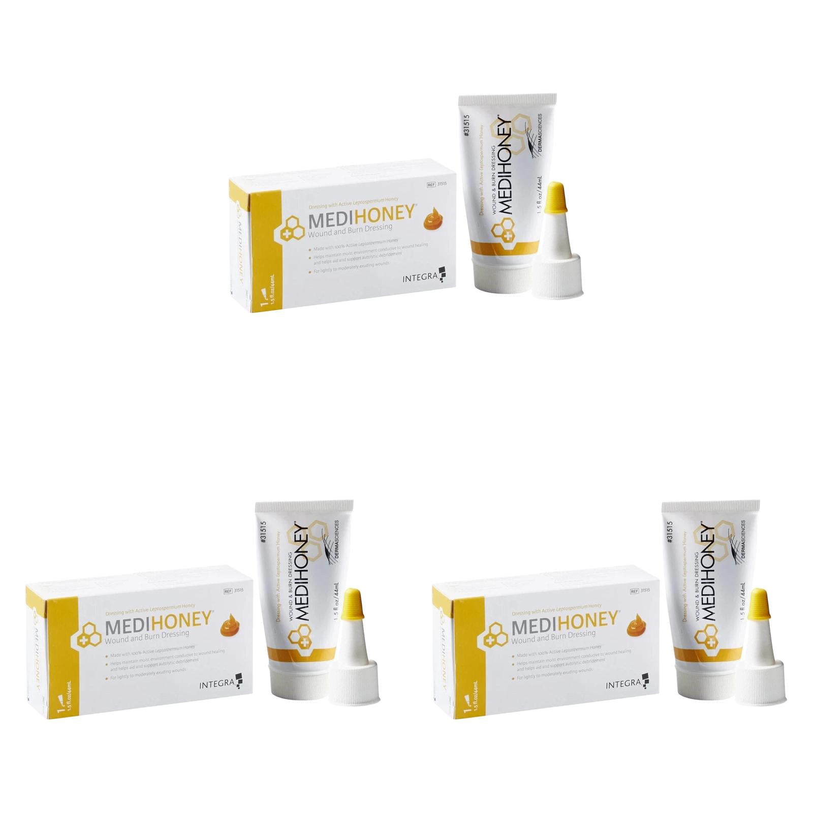 Medihoney Wound & Burn Dressing Gel 3 Pack, 1.5 oz Each, Derma Sciences ...