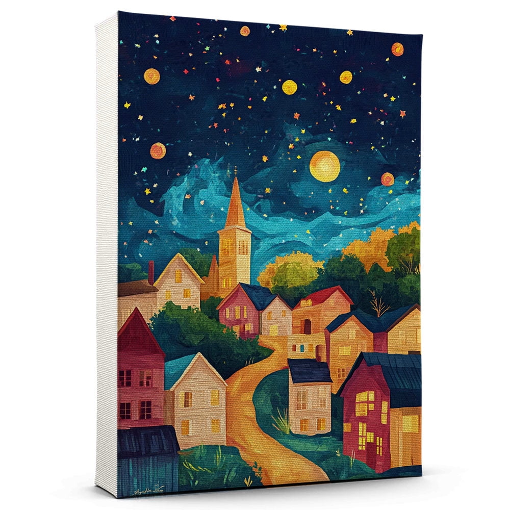 Medina Travel Canvas Prints, Ohio Starry Night Travel decor, Medina Map ...