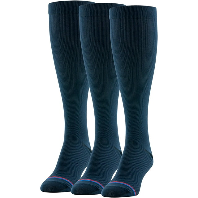 MediPeds Women's Mild Compression Knee High Support Socks, 3 Pairs ...