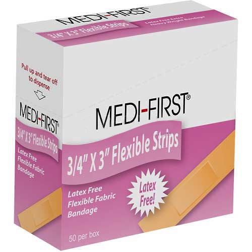 Medique 67550 Flex Strip Sterile Bandage, 3/4" x 3", 50/Box - Walmart.com