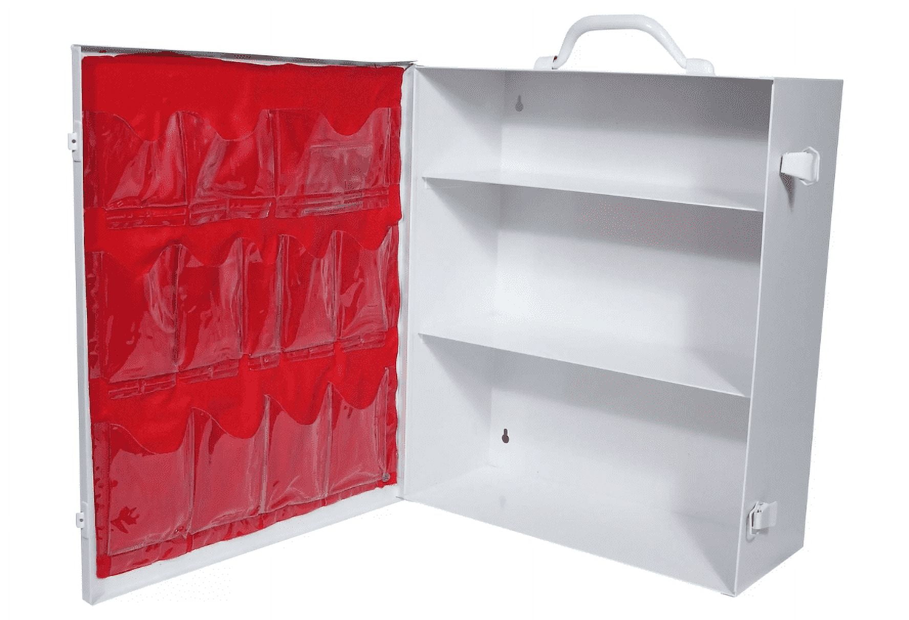 Medique Empty Three Shelf Cabinet with Door Pouch First Aid Metal ...