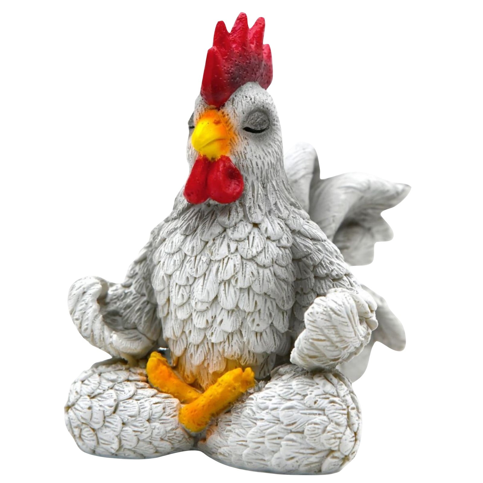 Meditating Chicken Garden Statue Zen Yoga Pose Resin Figurine For ...