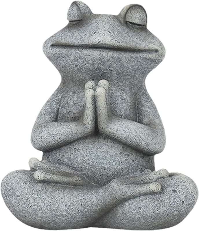 Meditating Frog Miniature Figurine, Yoga Frog Statue Tabletop Ornament ...