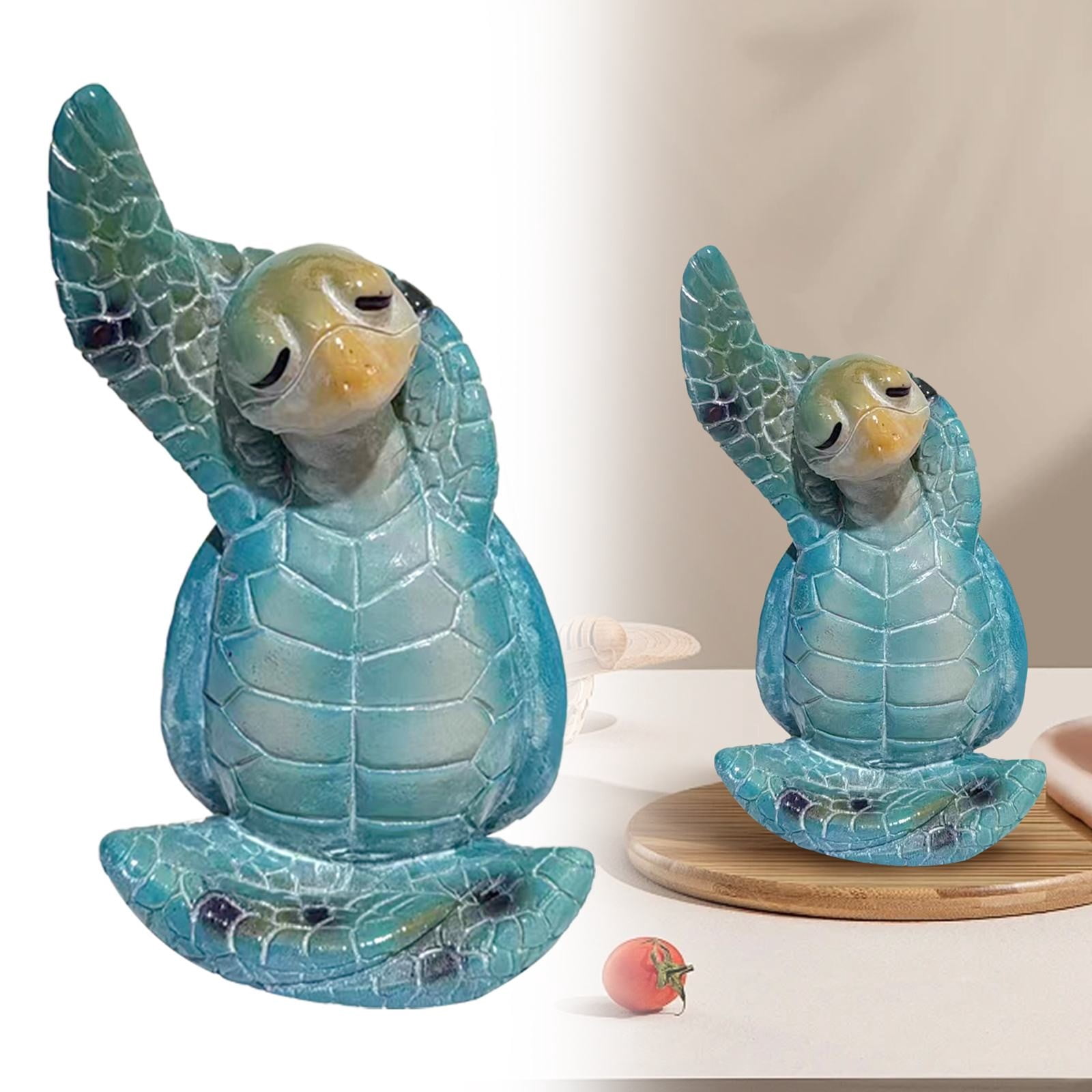 Meditating Sea Turtle Yoga Decor Statue - Zen Garden Figurine Beach ...