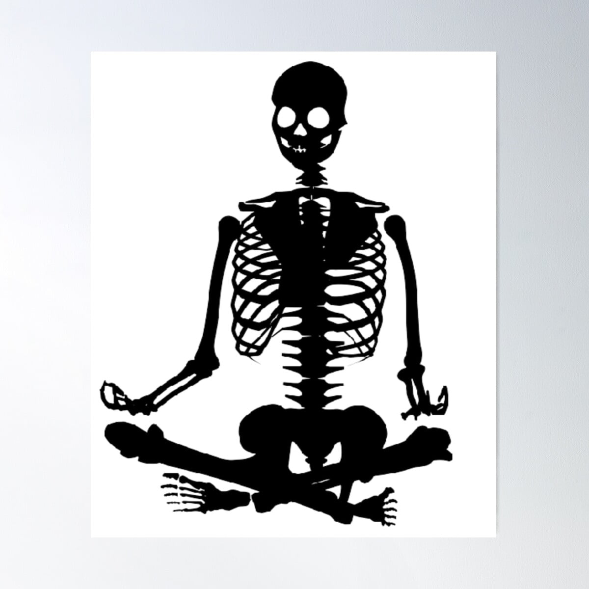 Meditating Skeleton Poster Wall Art, Modern Wall Decor For Living Room ...