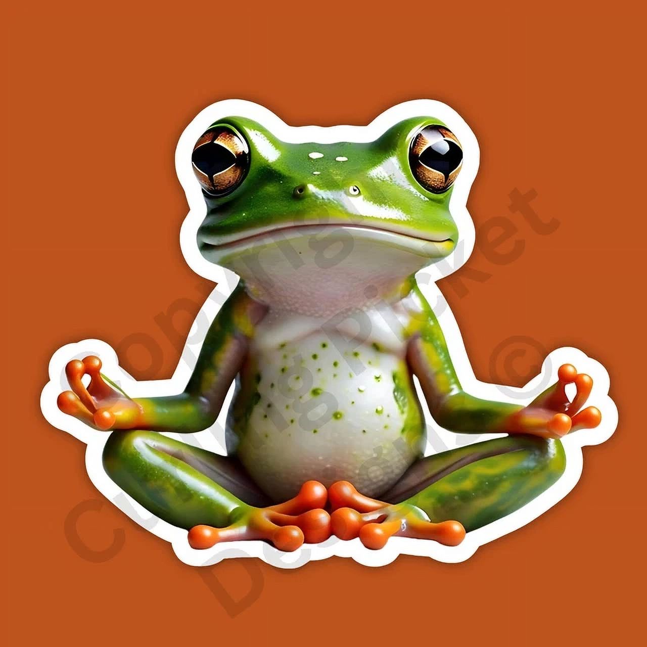 Meditating Tree Frog Mindfulness Yoga Meditation Zen Sticker Phone ...