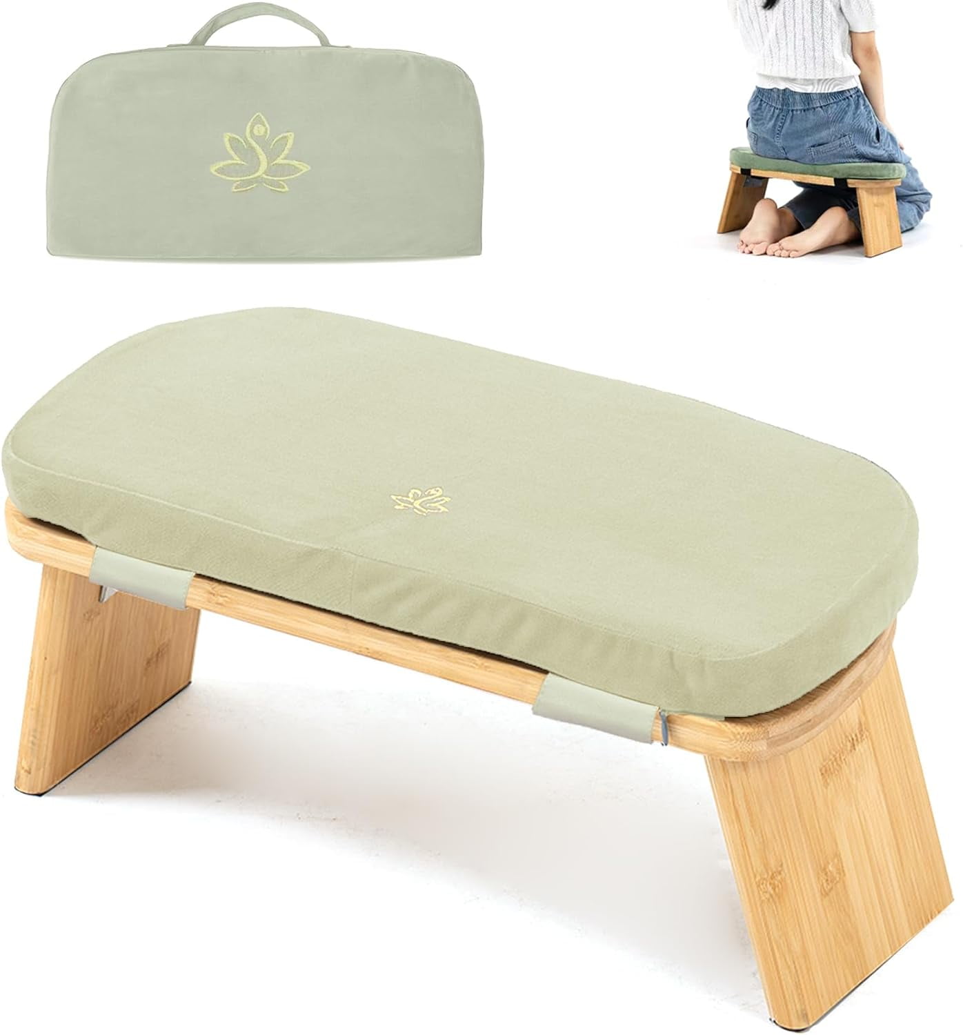 Meditation , Bamboo Meditation Stool, Folding Kneeling Meditation ...