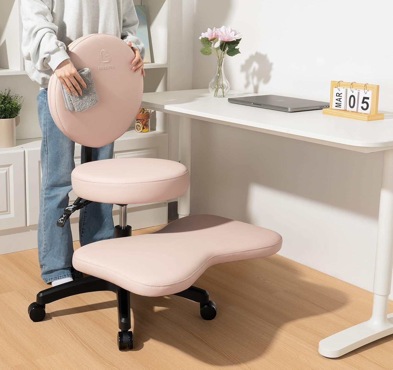 Meditation Chair with Reclining Backrest, Adjustable Height & Leg Rest ...