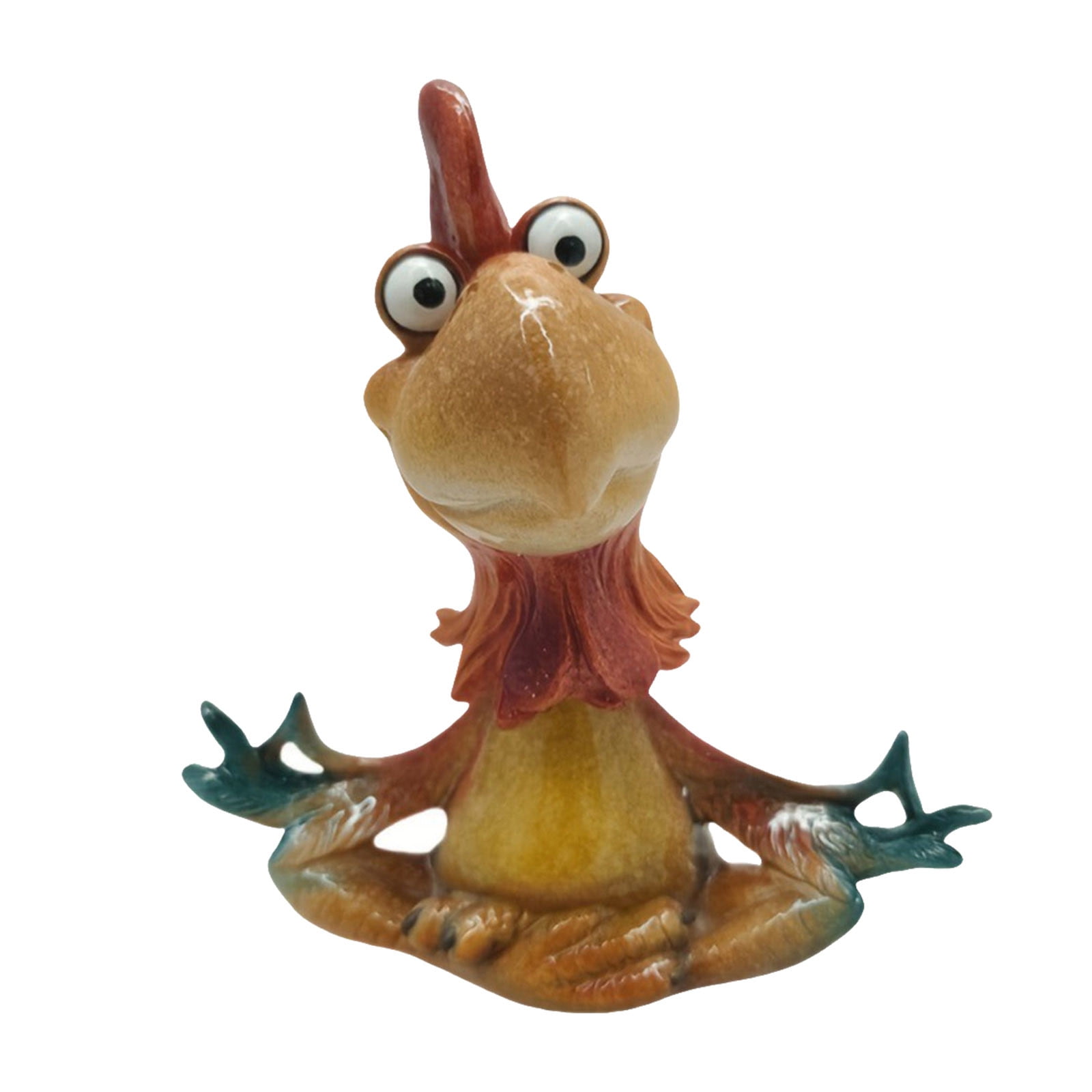 Meditation Chicken Tabletop Arrangement - Cute Mini Resin Rooster ...