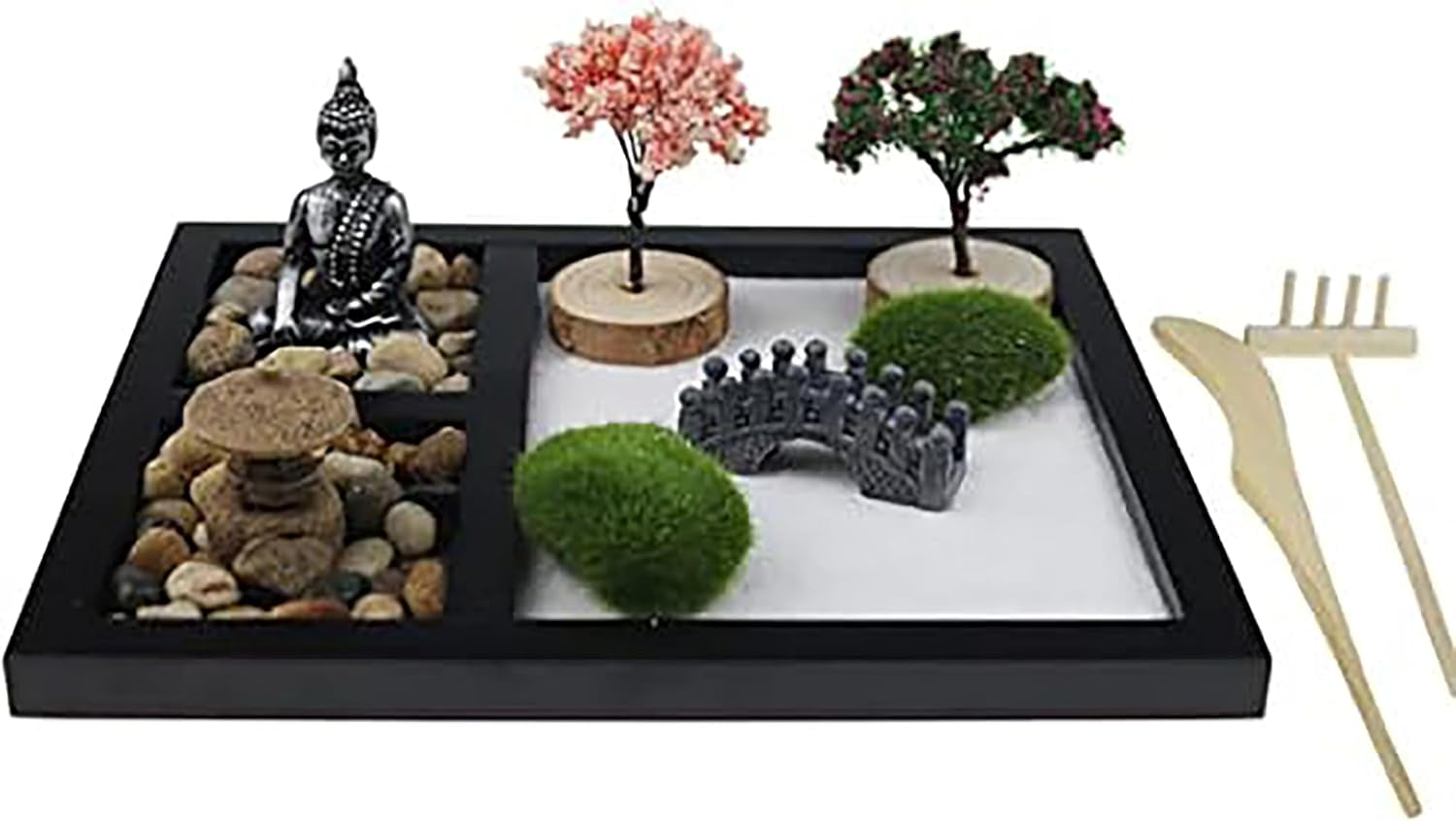 Meditation Japanese Zen Garden, Sand Garden Tools Accessories Box Set ...