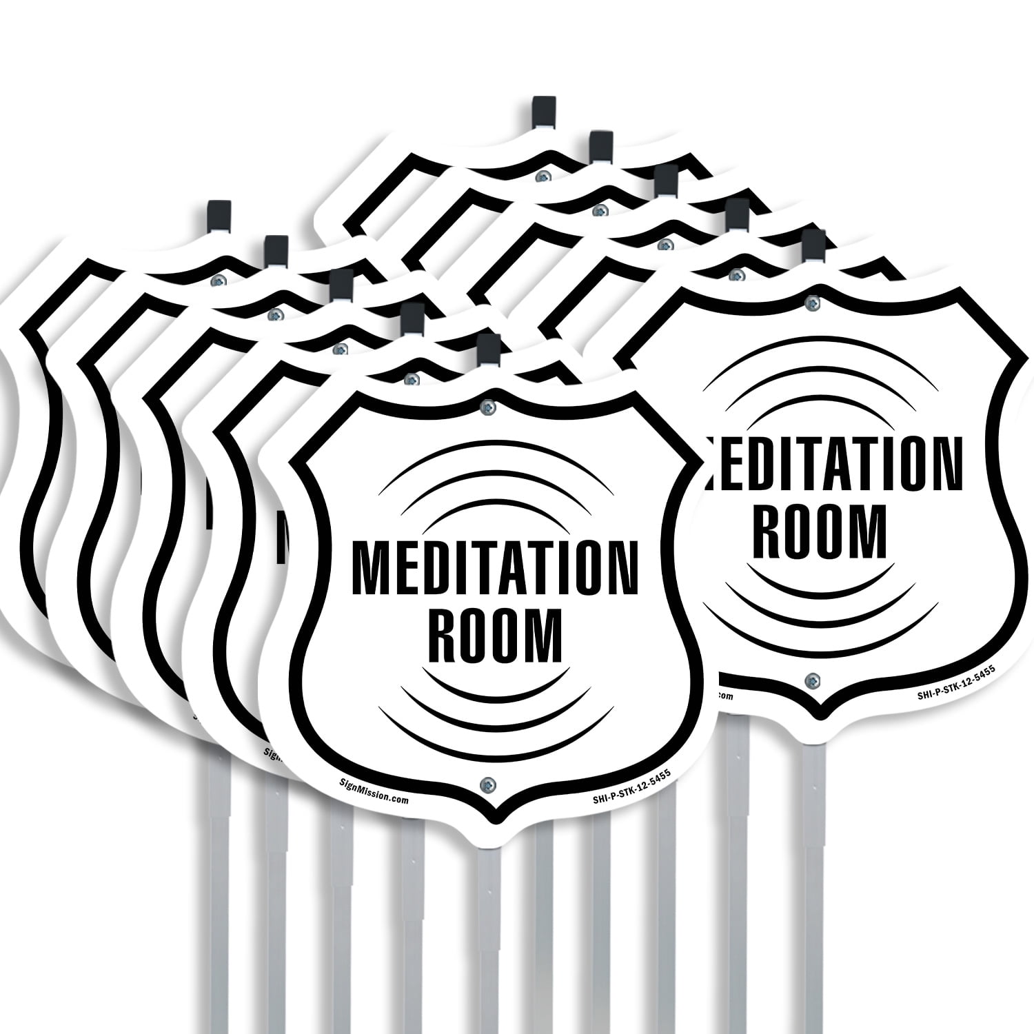 Meditation Room (10 Pack) 12 inch X 12 inch Shield Shaped Commercial ...