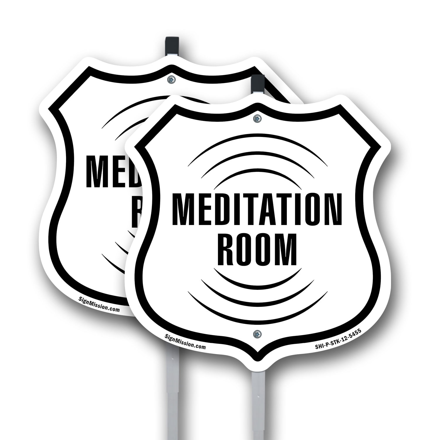 Meditation Room (2 Pack) 12 inch X 12 inch Shield Shaped Rust-Free ...