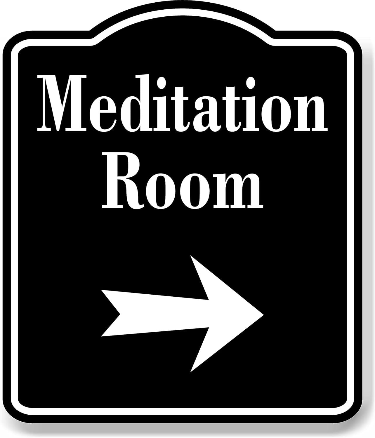Meditation Room Right Arrow BLACK Aluminum Composite Sign, 20"x24 ...