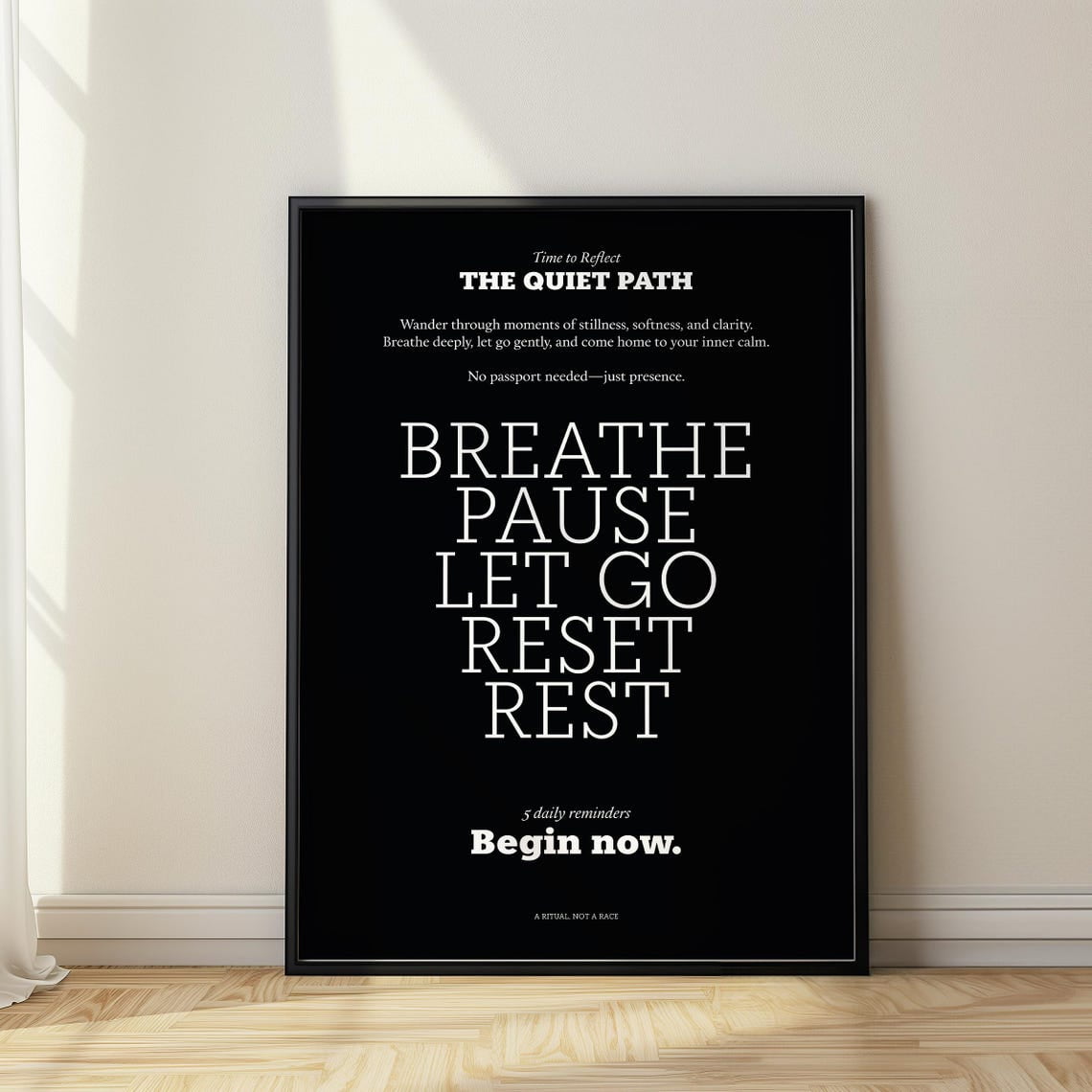 Meditation Wall Art – Black And White Typography Print Featuring The ...