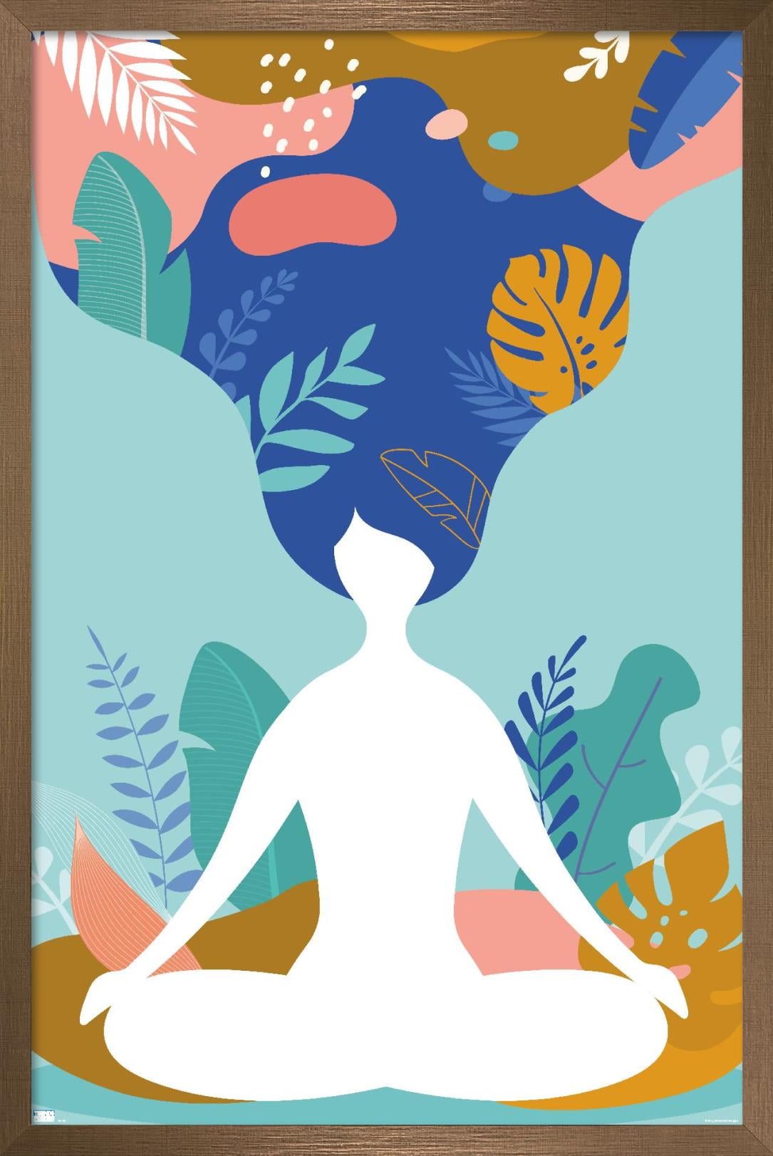 Meditation and Mindfulness Wall Poster, 22.375" x 34", Framed - Walmart.com